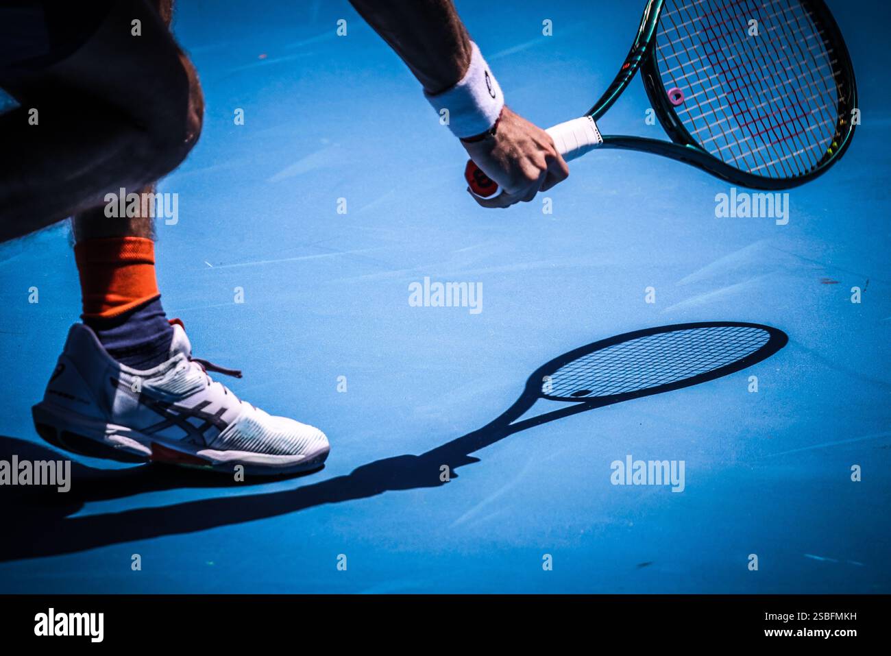 MELBOURNE, AUSTRALIA - JANUARY 10: Alex De Minaur of Australia during ...