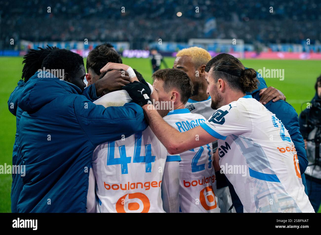 Luis Henrique and players of Marseille celebrating his goal during the ...