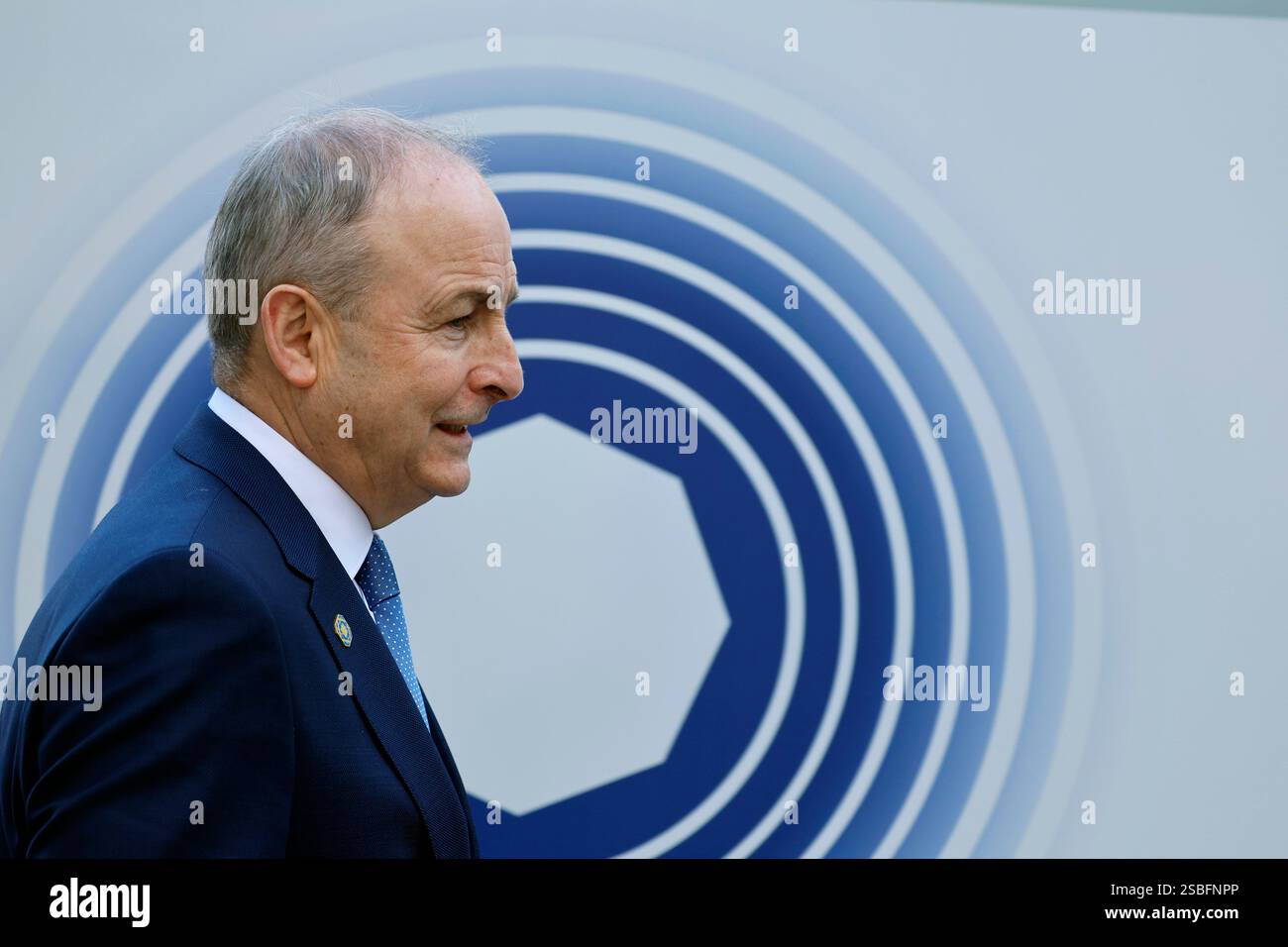 Ireland's Prime Minister Michael Martin arrives for an EU summit at the Egmont Palace in ...