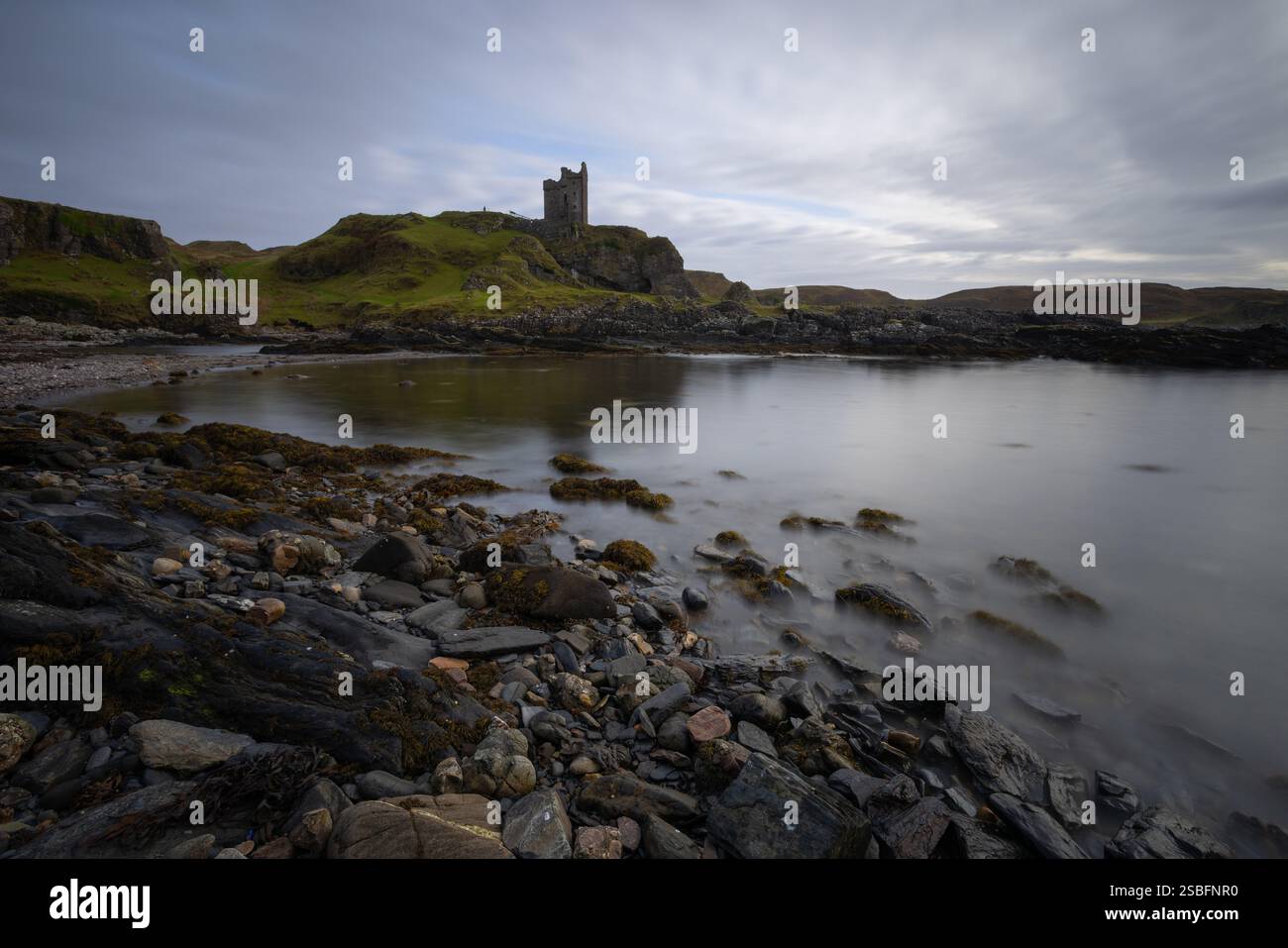 Moody landscape image of Gylen Castle on the Isle of Kerrera, West ...