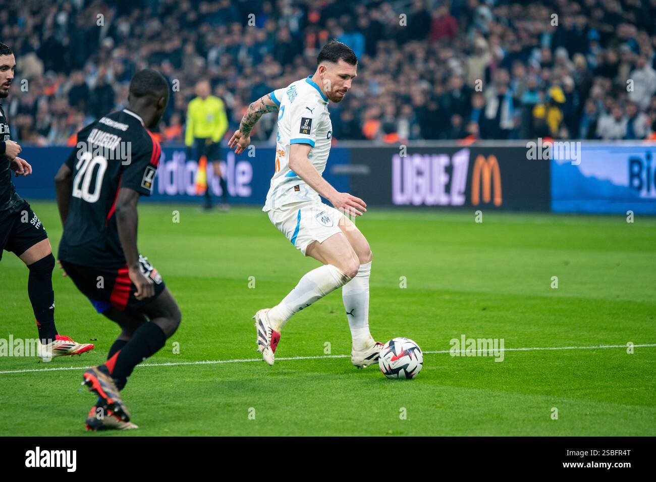 Pierre Emile Hojberg of Marseille during the French championship Ligue ...
