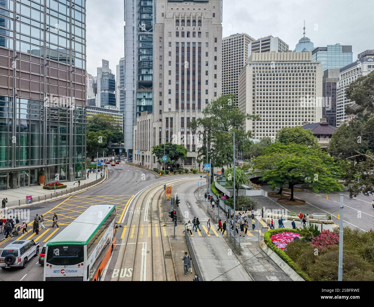 Hong Kong, China - February 01, 2025 : A high-angle, close-up view of a ...