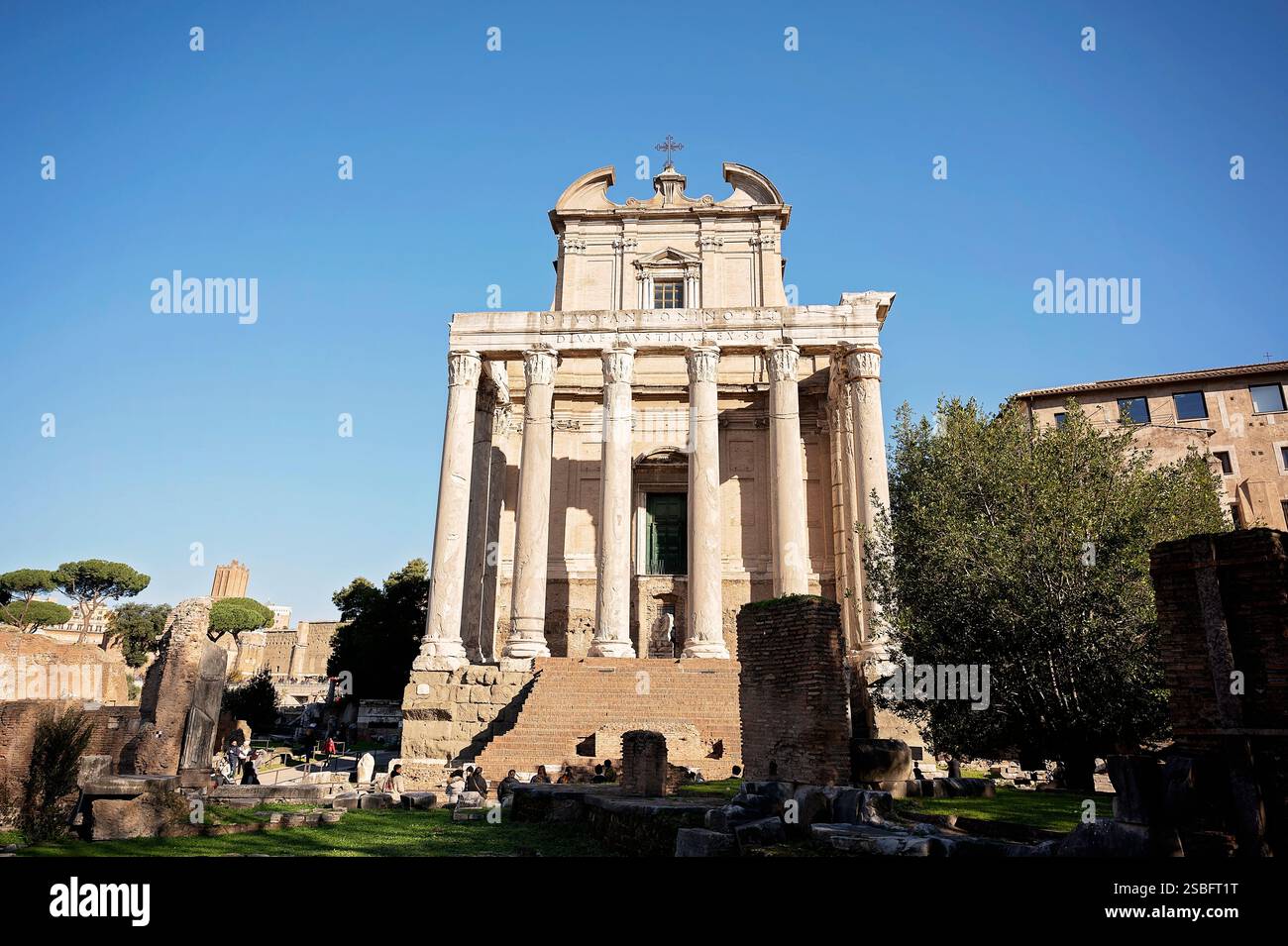 Ancient Roman temple converted into a church in Rome, Italy Stock Photo ...