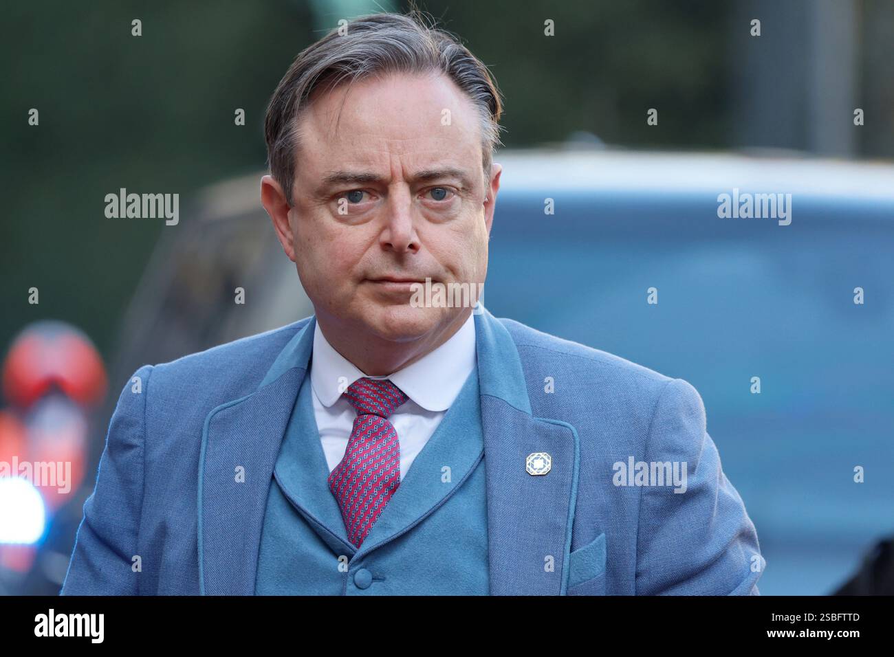 Belgium's Prime Minister Bart De Wever arrives for an EU summit at the Egmont Palace in Brussels ...