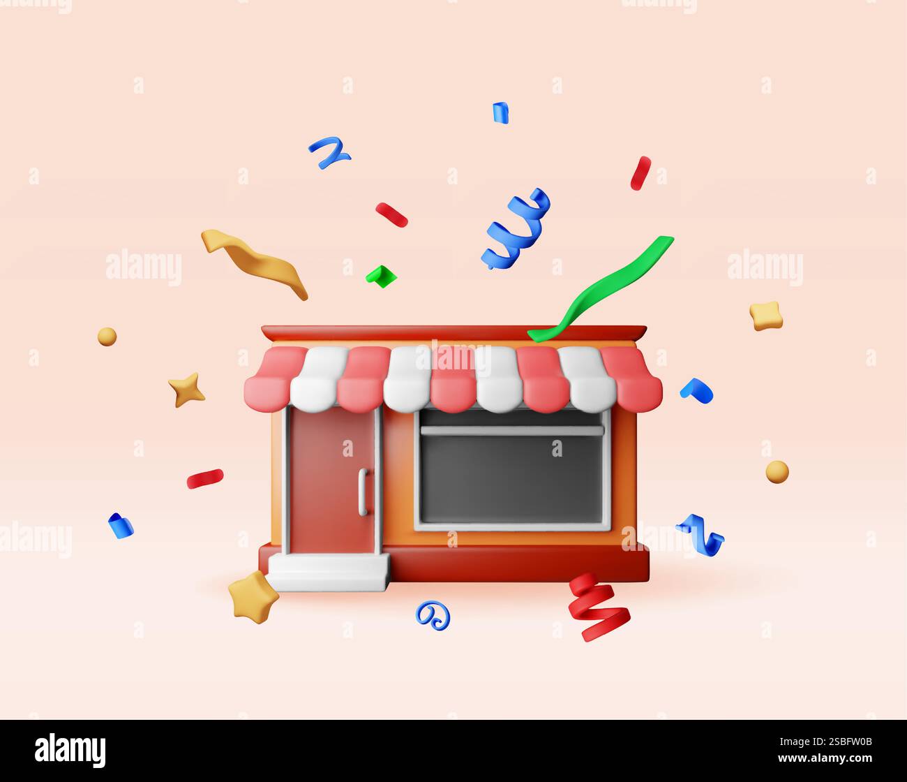 3d store shop with window and door in confetti Stock Vector Image & Art ...
