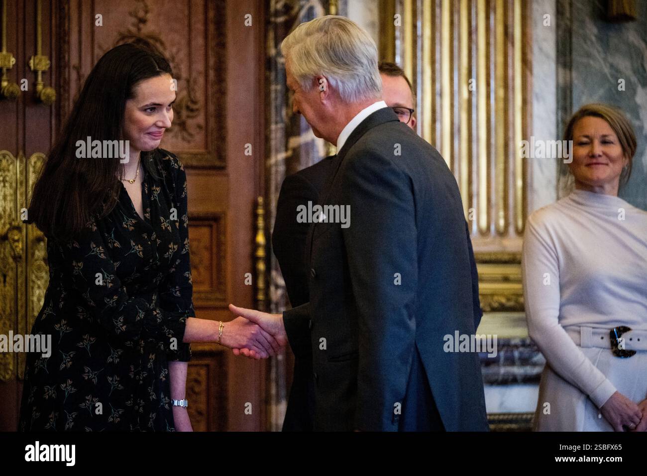 Minister of Middle Classes Eleonore Simonet and King Philippe - Filip ...