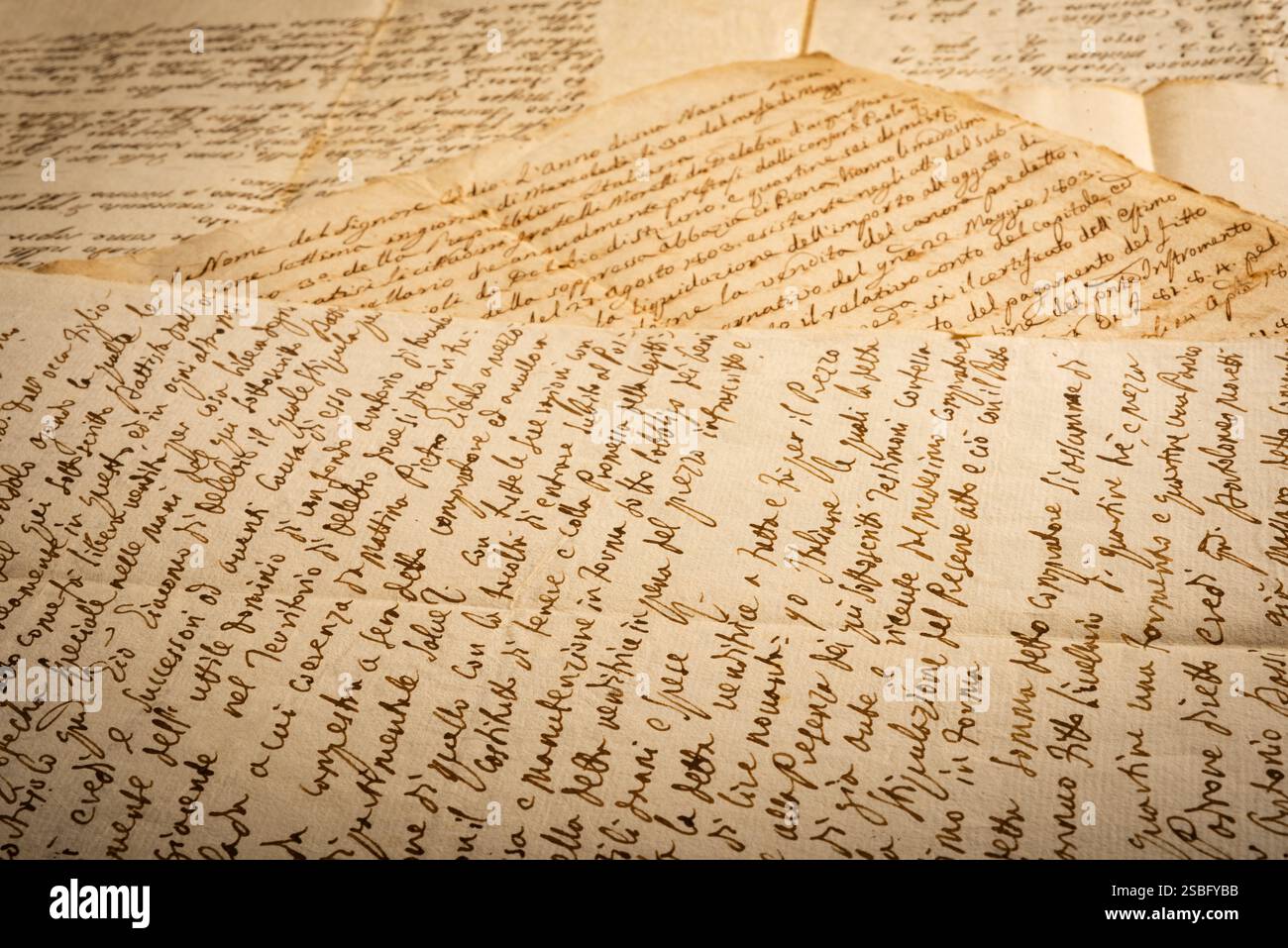 Old vintage handwritings writing in cursive Stock Photo - Alamy