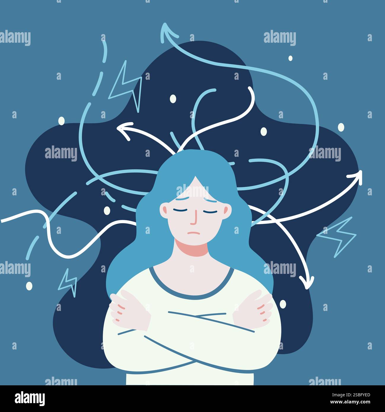 Mental health day banner. Vector banner dedicated to mental health with ...