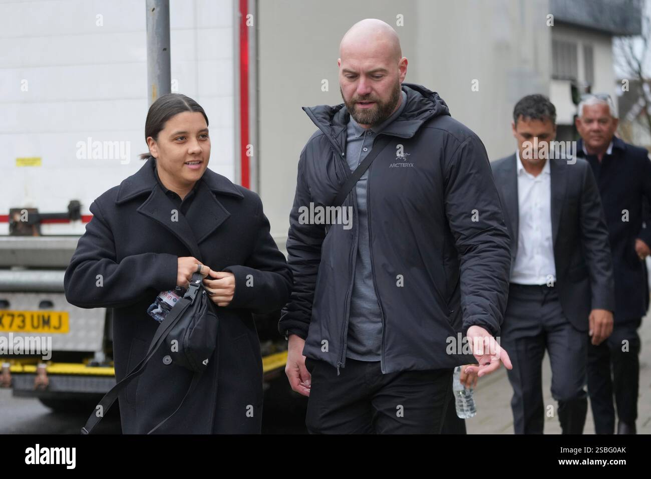 Australian football star, Chelsea striker Samantha Kerr, left, arrives ...