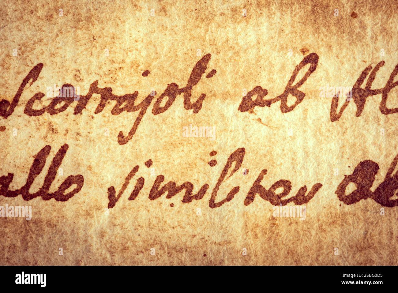 Old vintage manuscript writing in cursive Stock Photo - Alamy