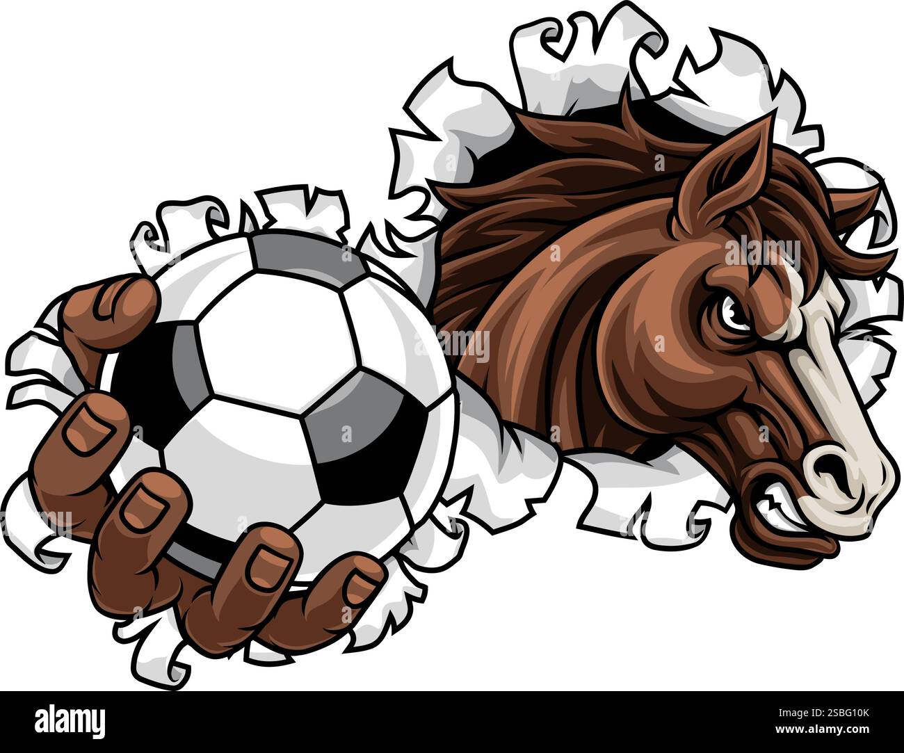 Horse Mustang Soccer Football Sports Team Mascot Stock Vector Image ...