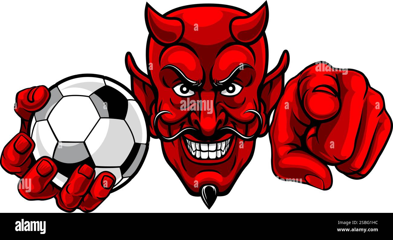Devil Soccer Football Ball Mascot Illustration Stock Vector Image & Art ...