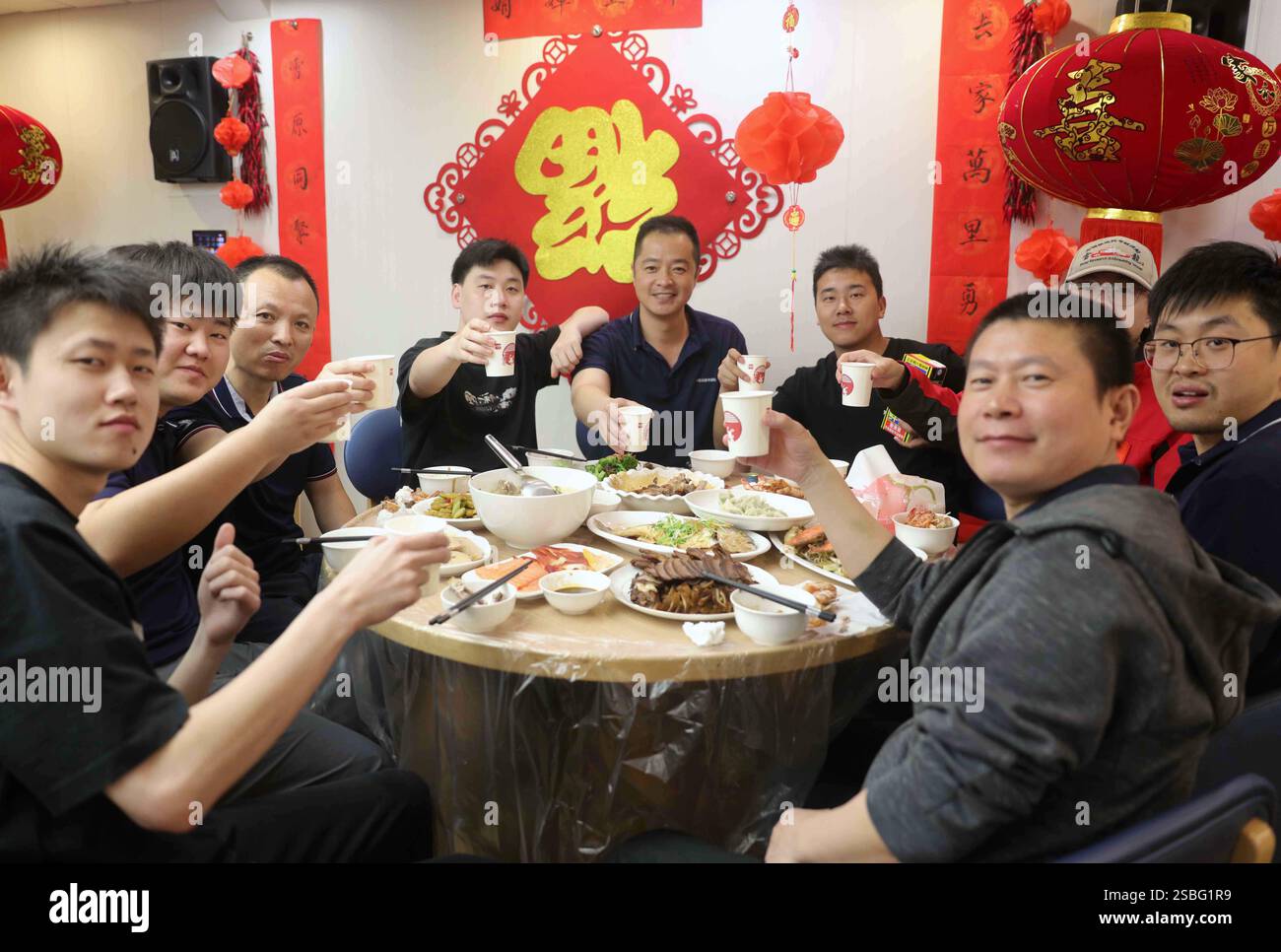 Aboard Xuelong 2. 3rd Feb, 2025. Members of China's 41st Antarctic ...