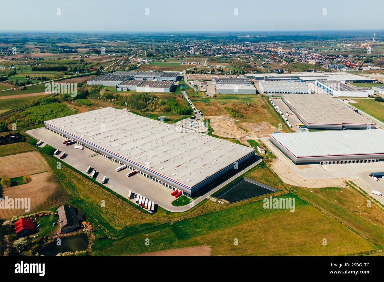 Poland, Mszczonów, the Elite logistic park: aerial view of the ID ...