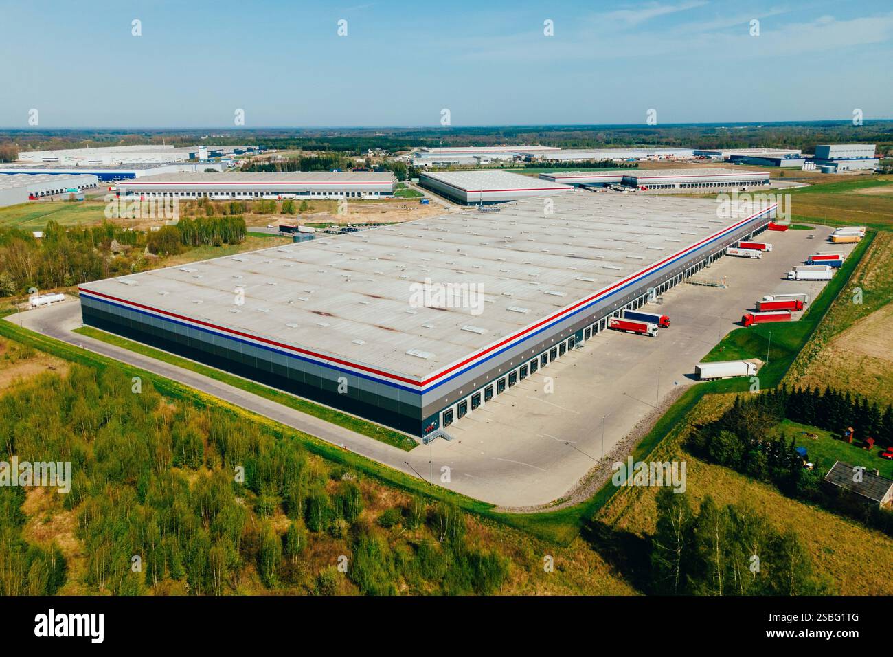 Poland, Mszczonów, the Elite logistic park: aerial view of the ID ...