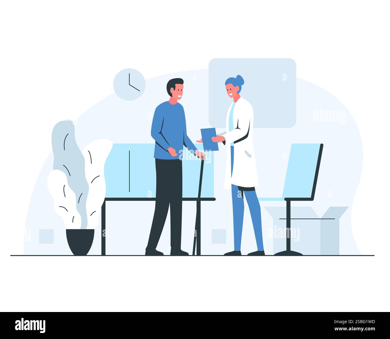 Young smiling doctor talking Stock Vector Images - Alamy
