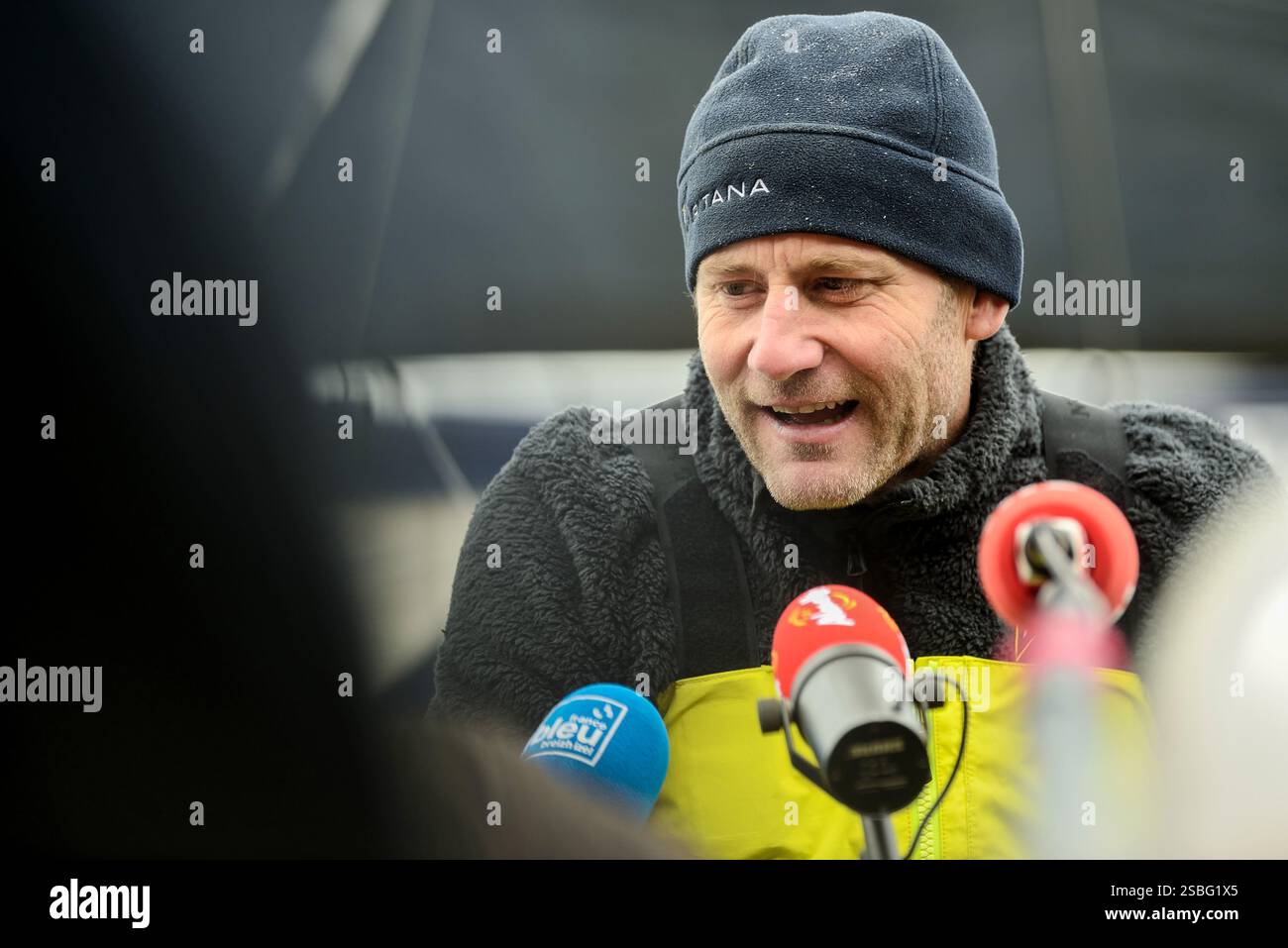 Brest (Brittany, north-western France), February 27, 2024: solo racer ...