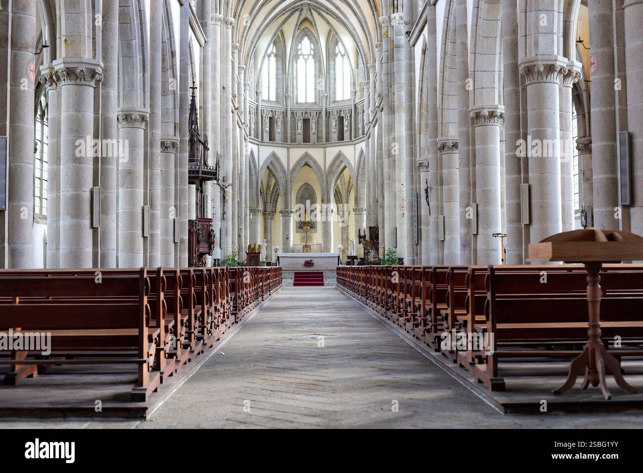 Avranches (Normandy, north-western France): interior of the Church of ...