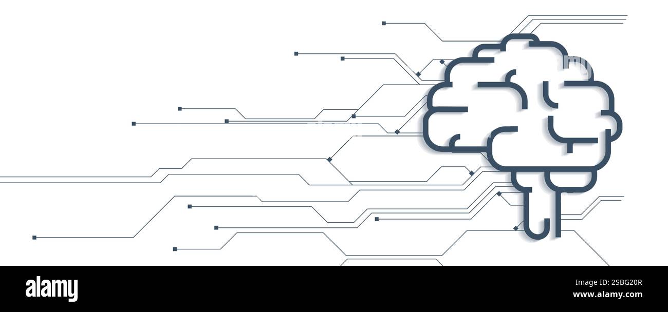 Abstract Artificial intelligence. Cloud computing. Machine learning. Technology web background ...