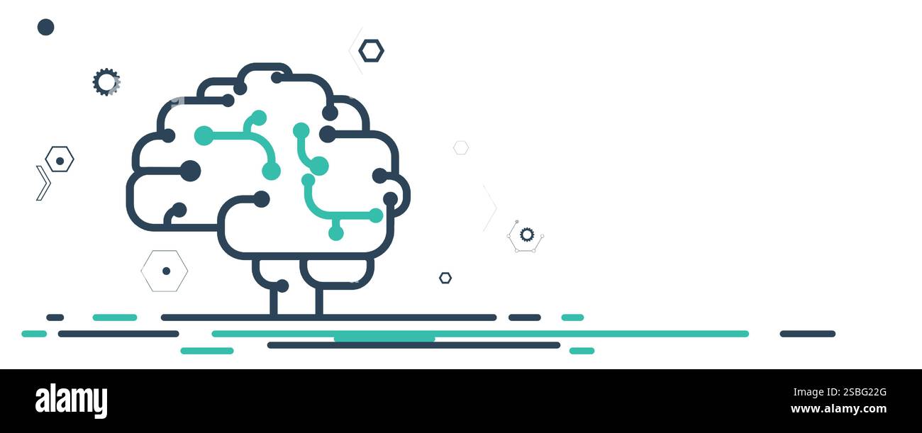 Abstract Artificial intelligence. Cloud computing. Machine learning. Technology web background ...