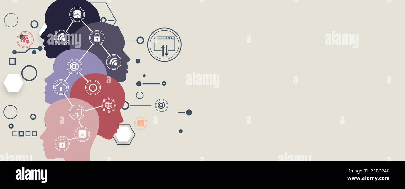 Abstract Artificial intelligence. Cloud computing. Machine learning. Technology web background ...