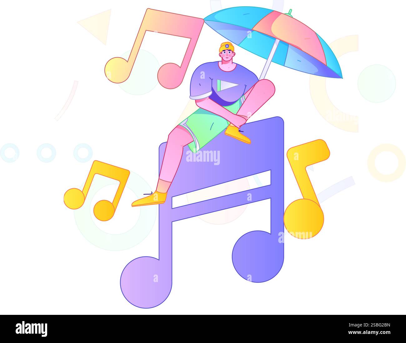 Music characters scene flat vector concept operation illustration Stock ...