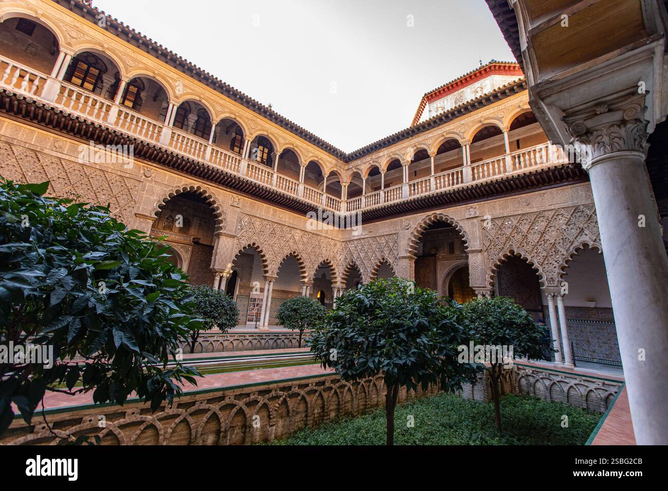 Seville, Andalucia, Spain - 02-01-2025: Real Alcázar of Seville, royal ...