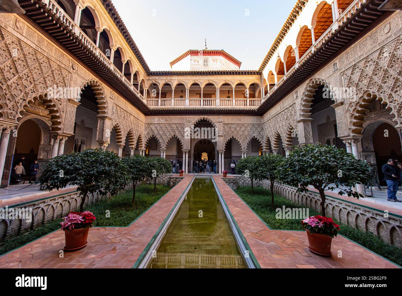 Seville, Andalucia, Spain - 02-01-2025: Real Alcázar of Seville, royal ...