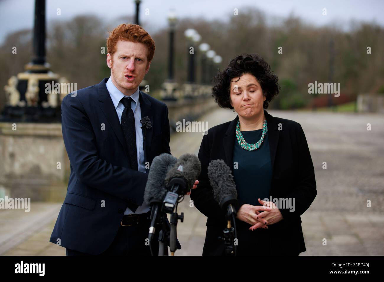 Stormont opposition leader Matthew O'Toole MLA of the SDLP and Claire ...