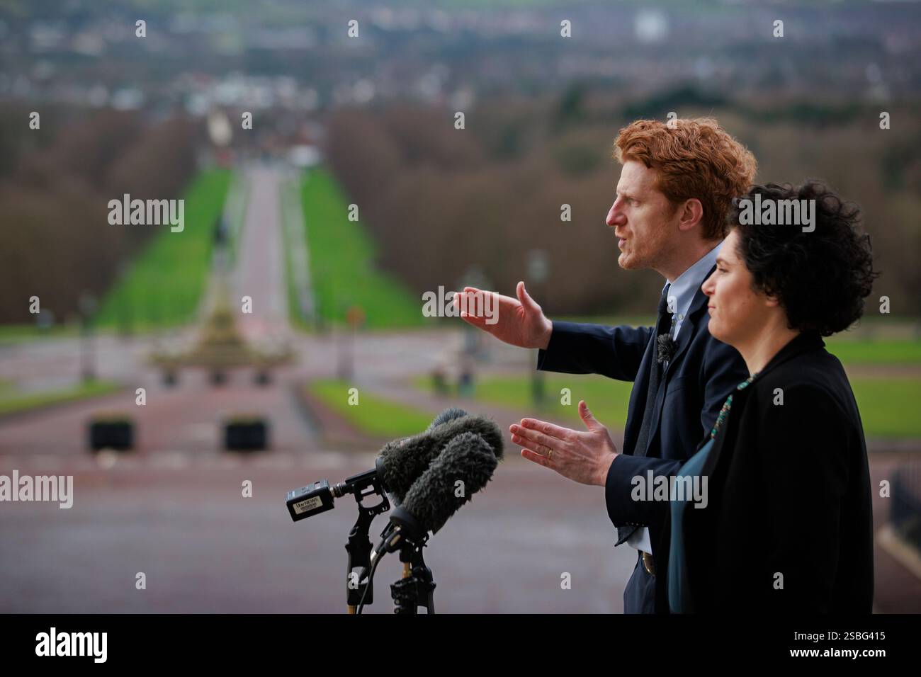 Stormont opposition leader Matthew O'Toole MLA of the SDLP and Claire ...