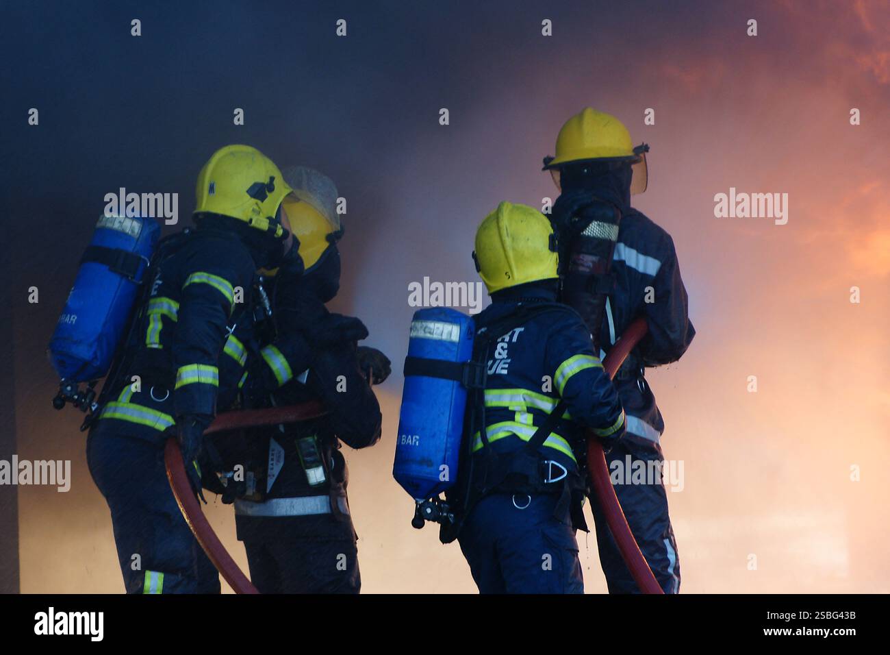 Aircraft fire, Air crash at airport Stock Photo - Alamy