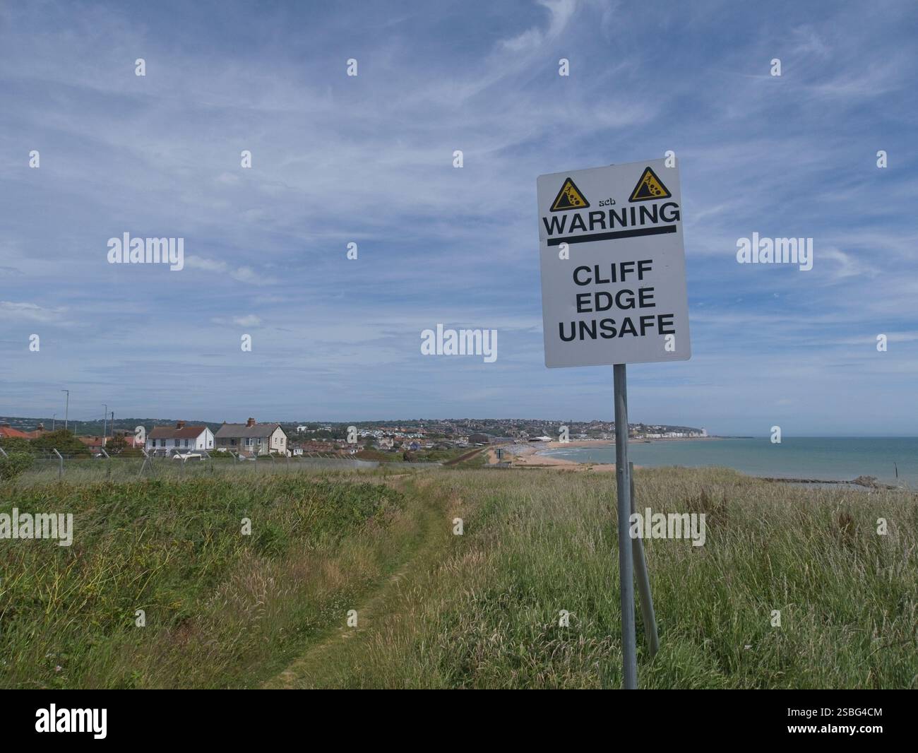 Danger erosion warning sign hi-res stock photography and images - Alamy