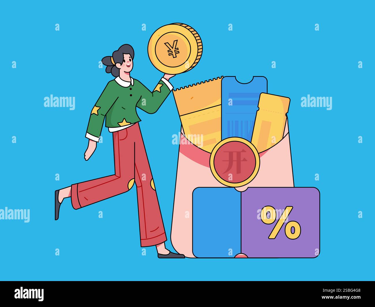 Online shopping e-commerce coupon concept flat vector concept operation ...