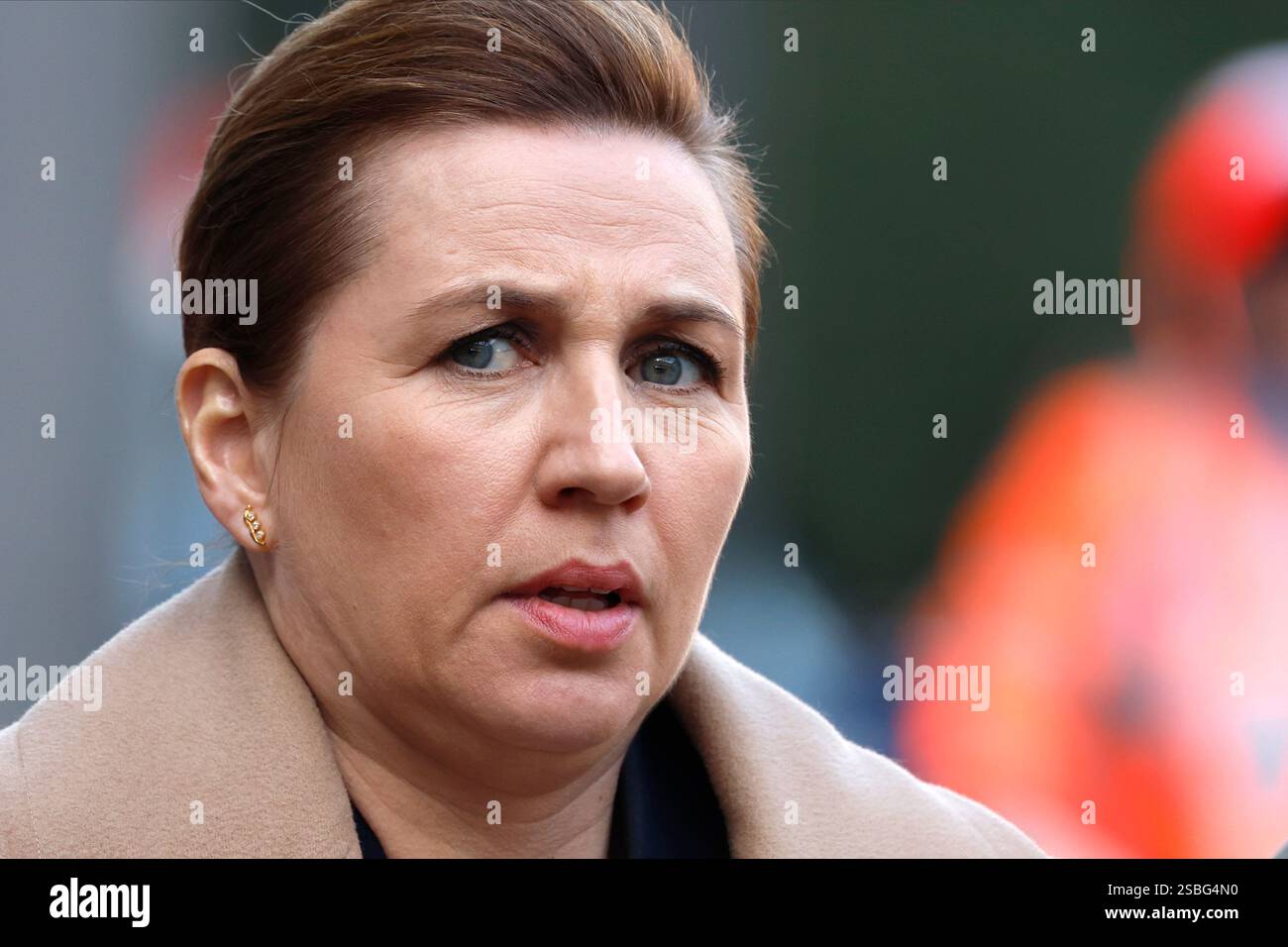 Denmark's Prime Minister Mette Frederiksen arrives for an EU summit at ...