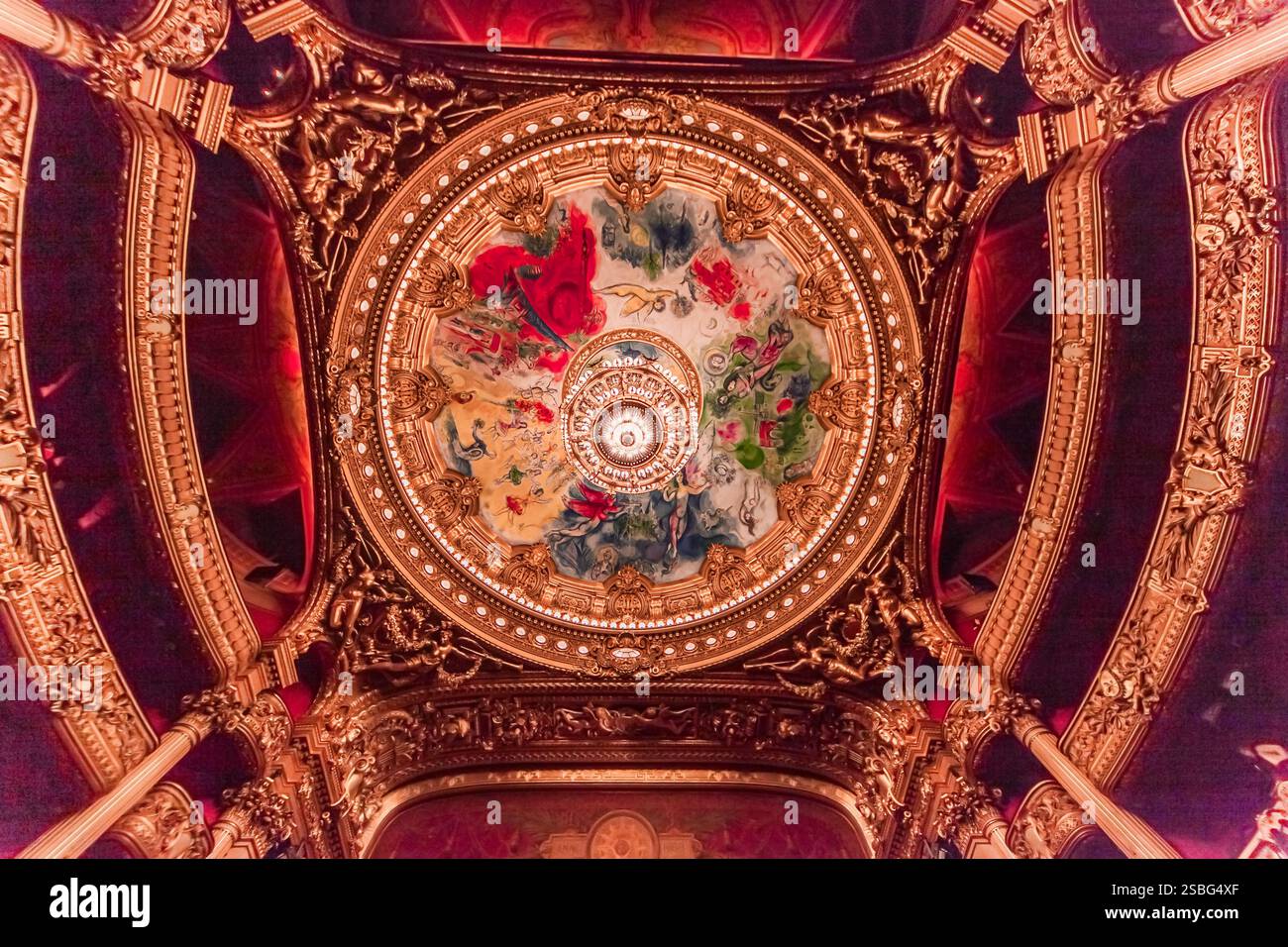 PARIS, FRANCE, DECEMBER 22, 2012 : An interior view of the ceilings by ...