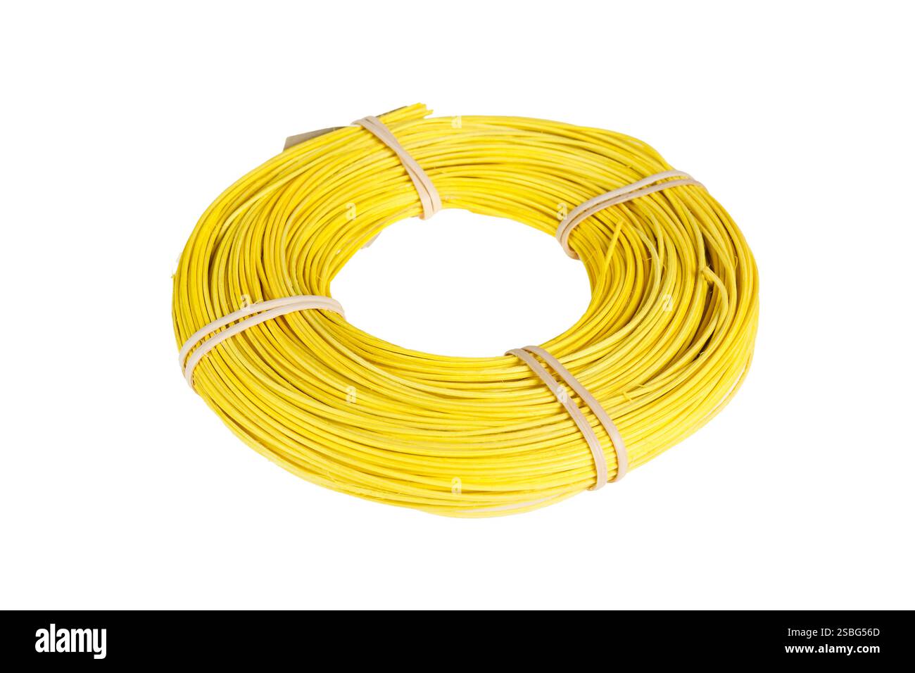 A decorative skein of yellow rattan rods ideal for floral arrangements ...