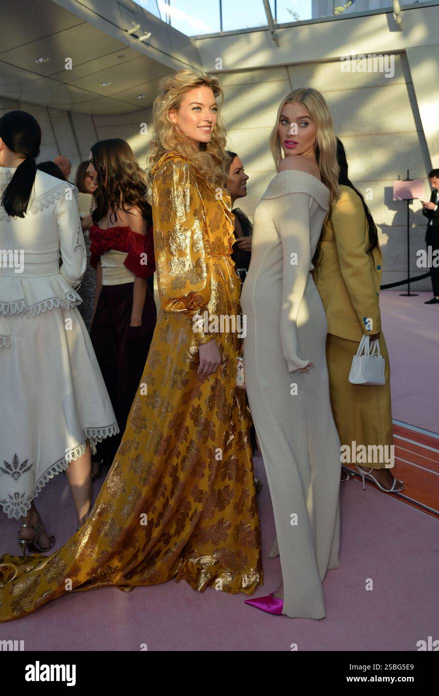 Martha Hunt (L) and Elsa Hosk arriving at the CFDA Fashion Awards at ...