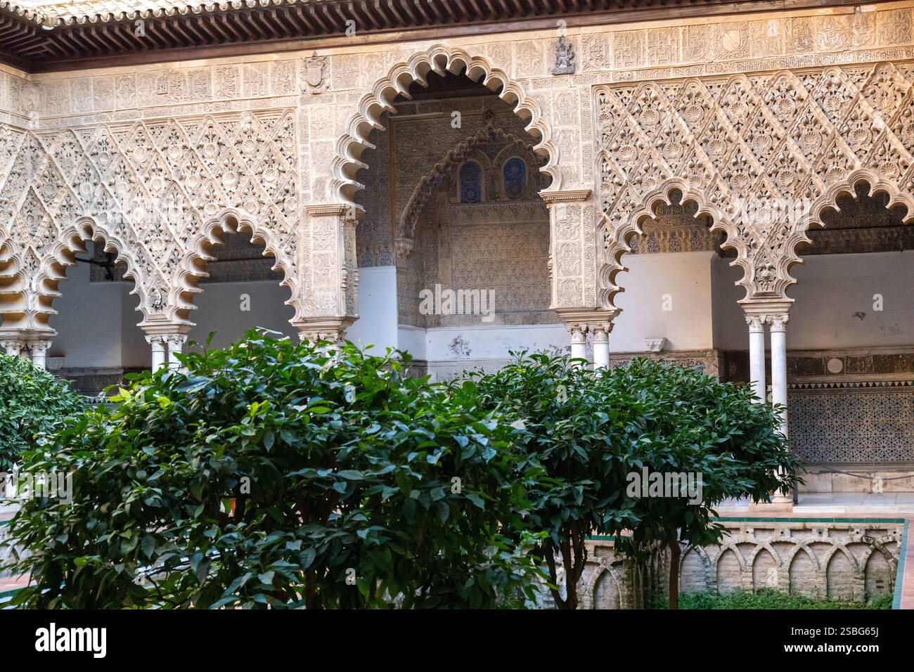Seville, Andalucia, Spain - 02-01-2025: Real Alcázar of Seville, royal ...