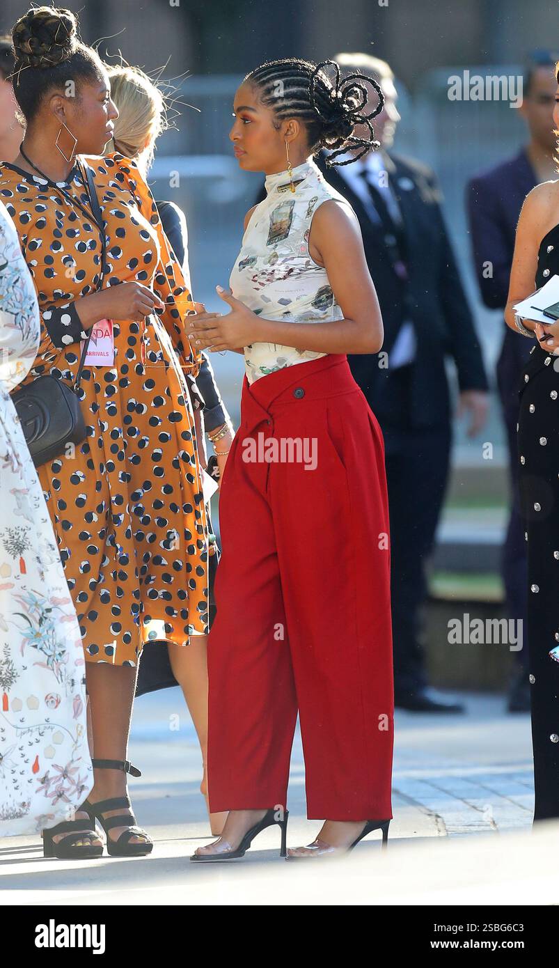 Yara Shahidi arriving at the CFDA Fashion Awards at the Brooklyn Museum ...