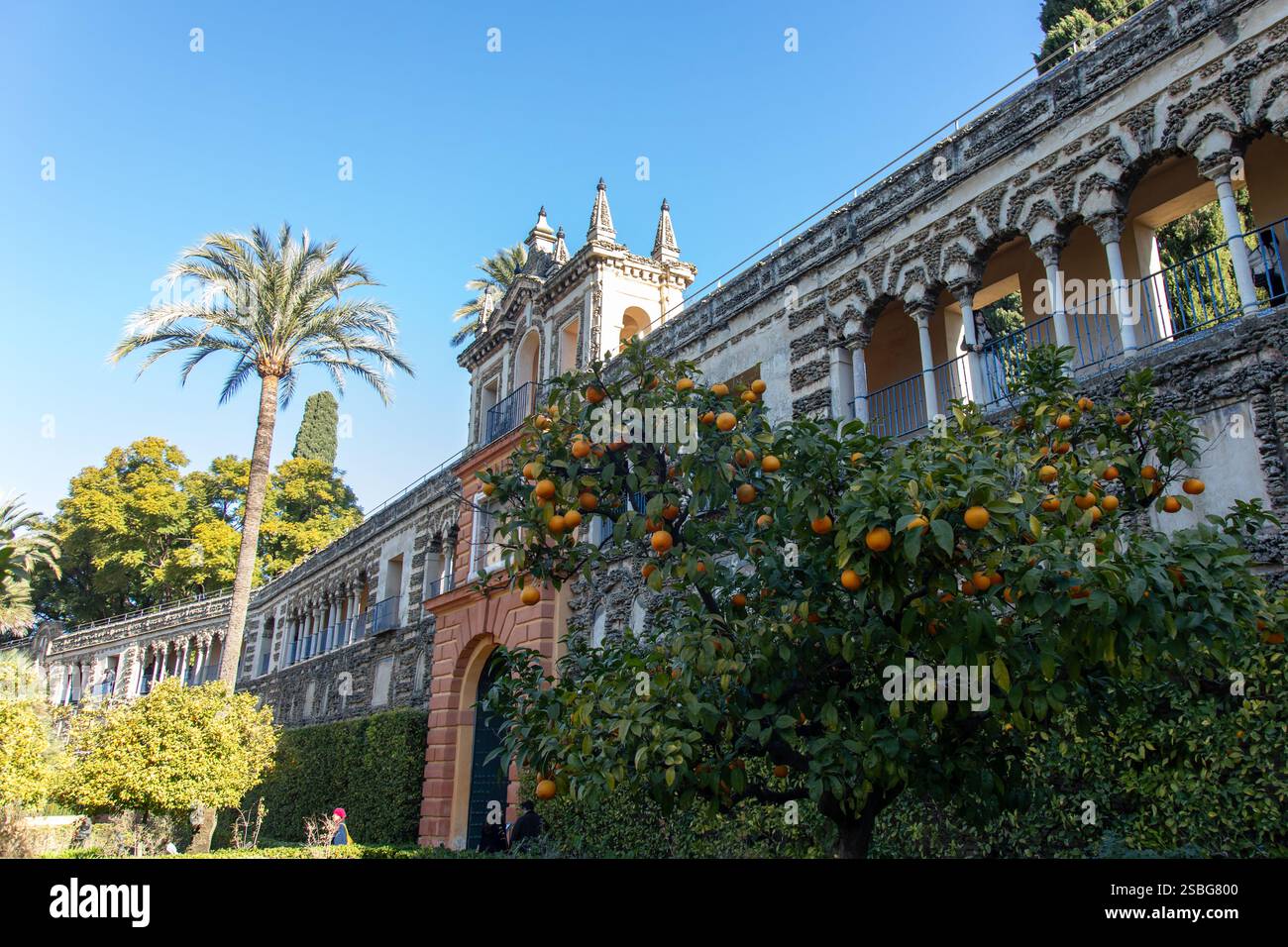 Seville, Andalucia, Spain - 02-01-2025: Real Alcázar of Seville, royal ...