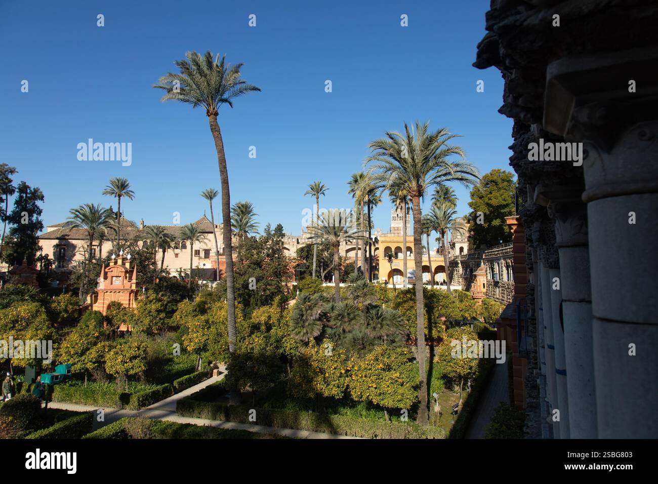 Seville, Andalucia, Spain - 02-01-2025: Real Alcázar of Seville, royal ...