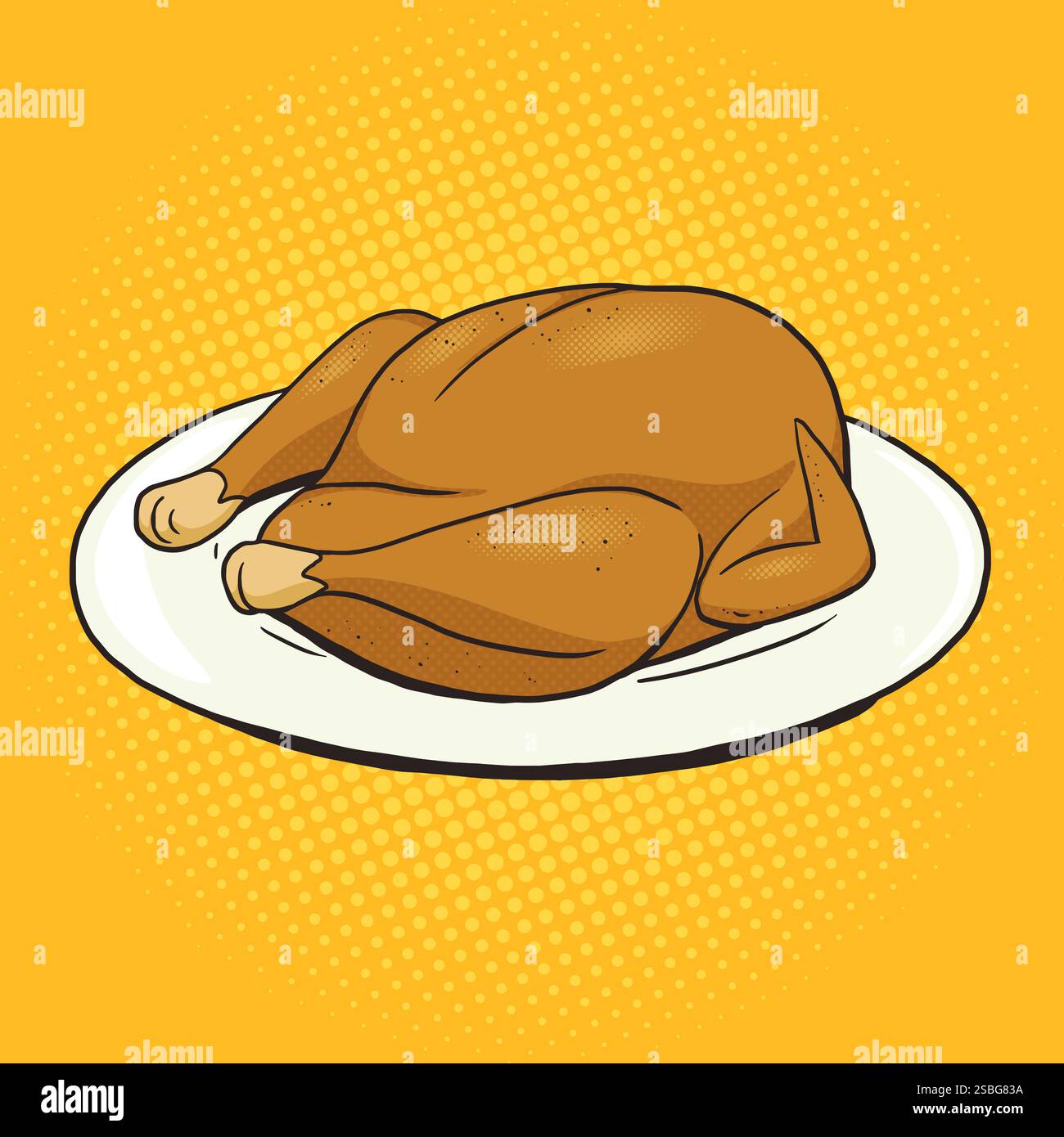 Fried chicken food pop art style vector Stock Vector Image & Art - Alamy