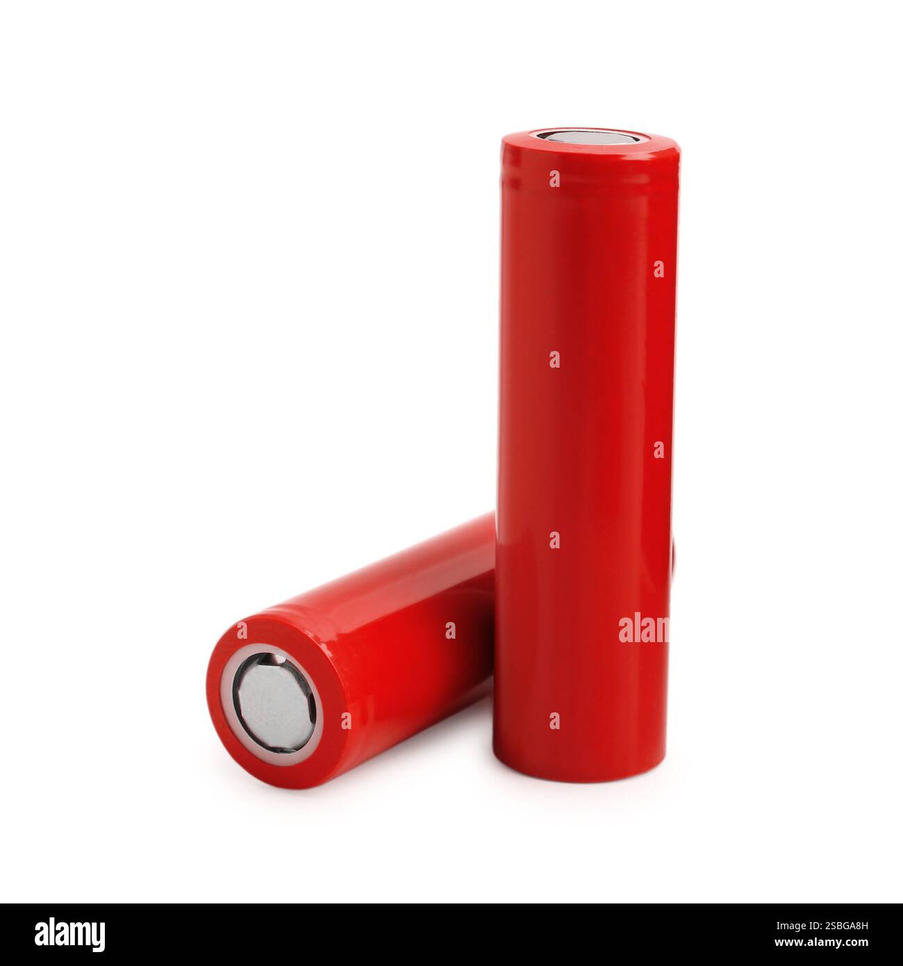 Red AA alkaline batteries isolated on white Stock Photo - Alamy
