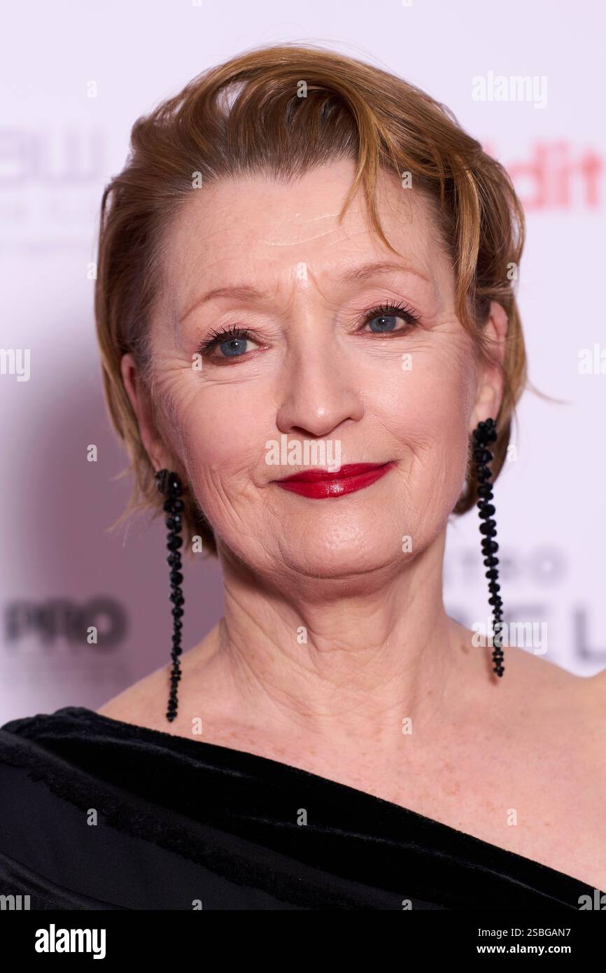 Lesley Manville poses for photographers upon arrival at the 45th London ...