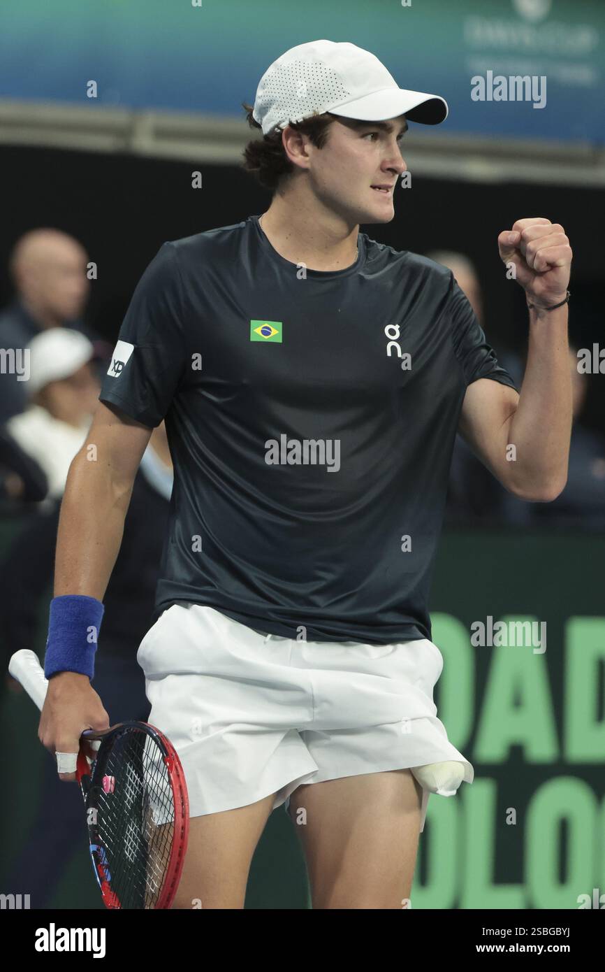 Joao Fonseca of Brazil during day 1 of the Davis Cup 2025 Qualifiers ...