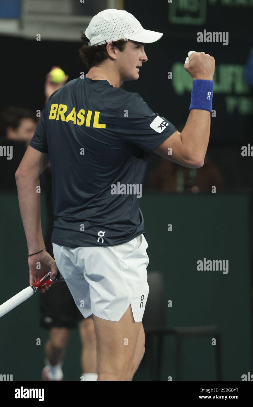 Joao Fonseca of Brazil during day 1 of the Davis Cup 2025 Qualifiers ...