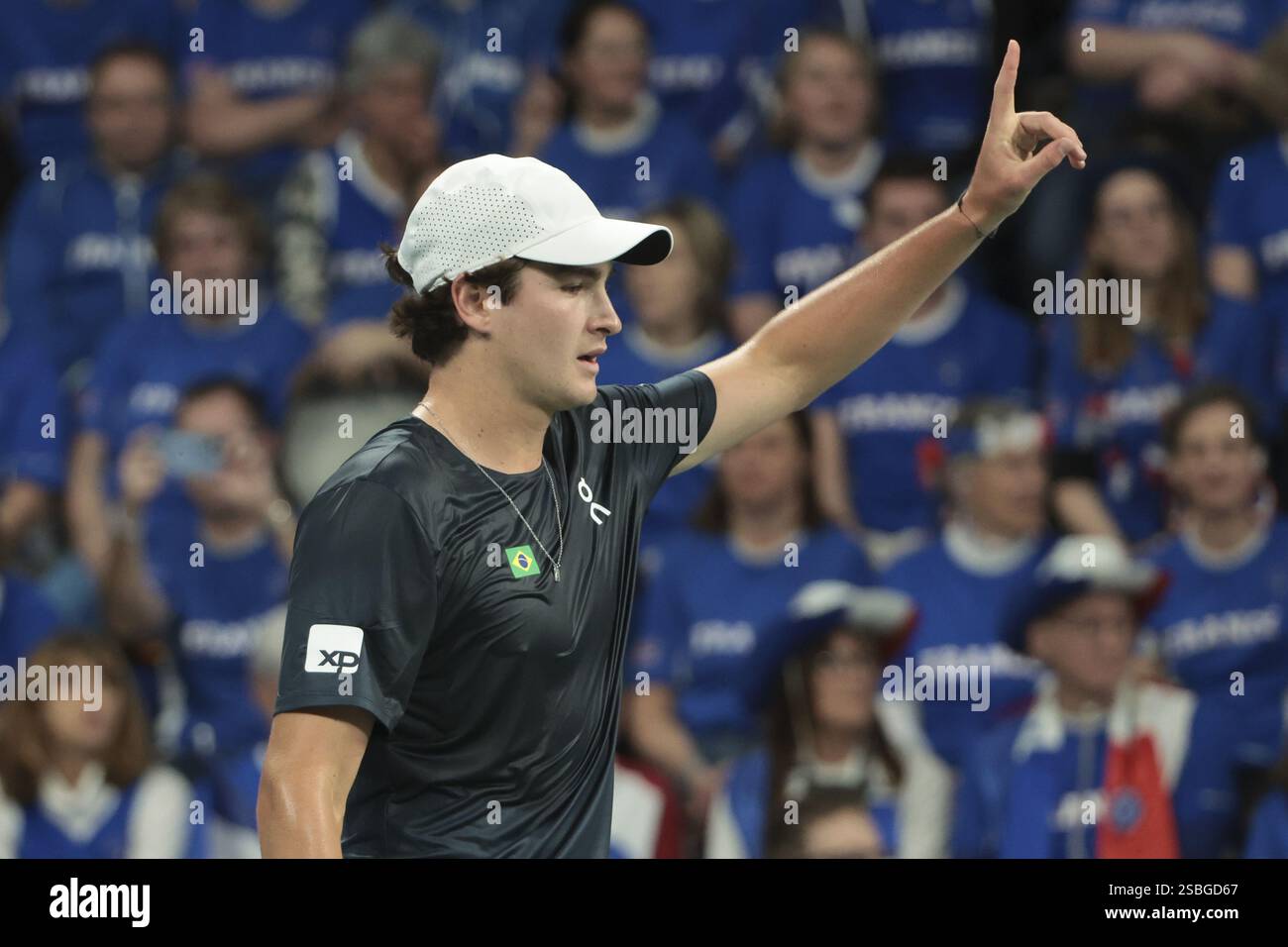 Joao Fonseca of Brazil during day 1 of the Davis Cup 2025 Qualifiers ...
