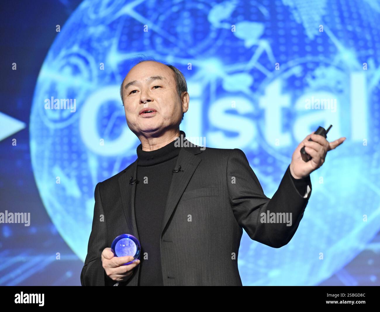 SoftBank Group CEO Masayoshi Son speaks at an event in Tokyo on Feb. 3 ...