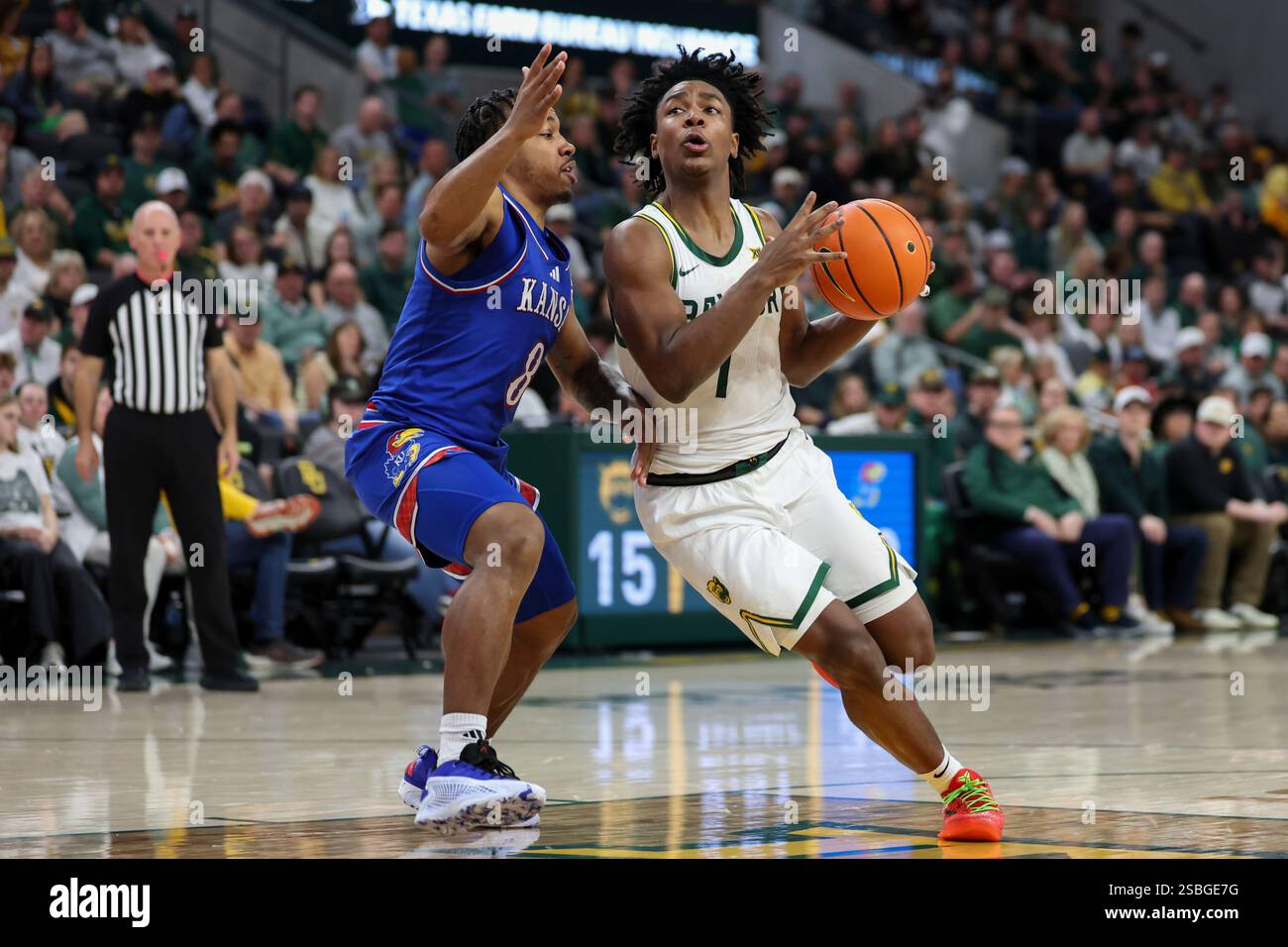 WACO, TX - FEBRUARY 01: Baylor Bears guard Robert Wright III (1) drives ...