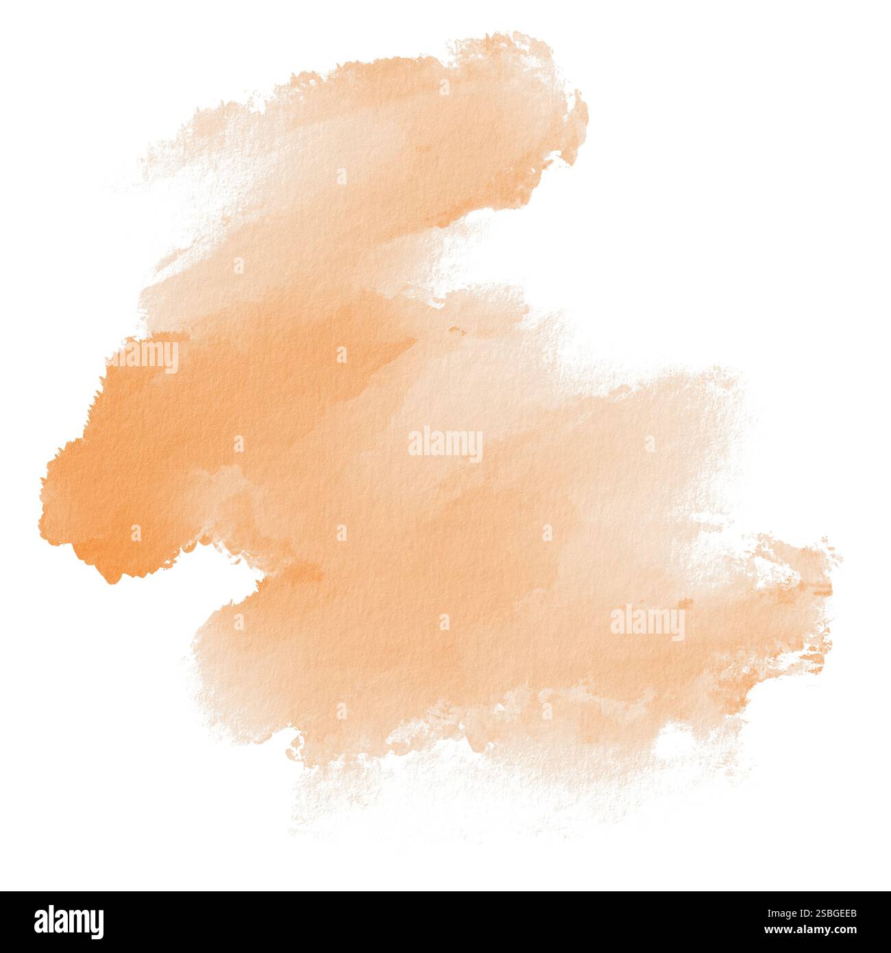 Abstract watercolor orange color spot on transparent background in ...